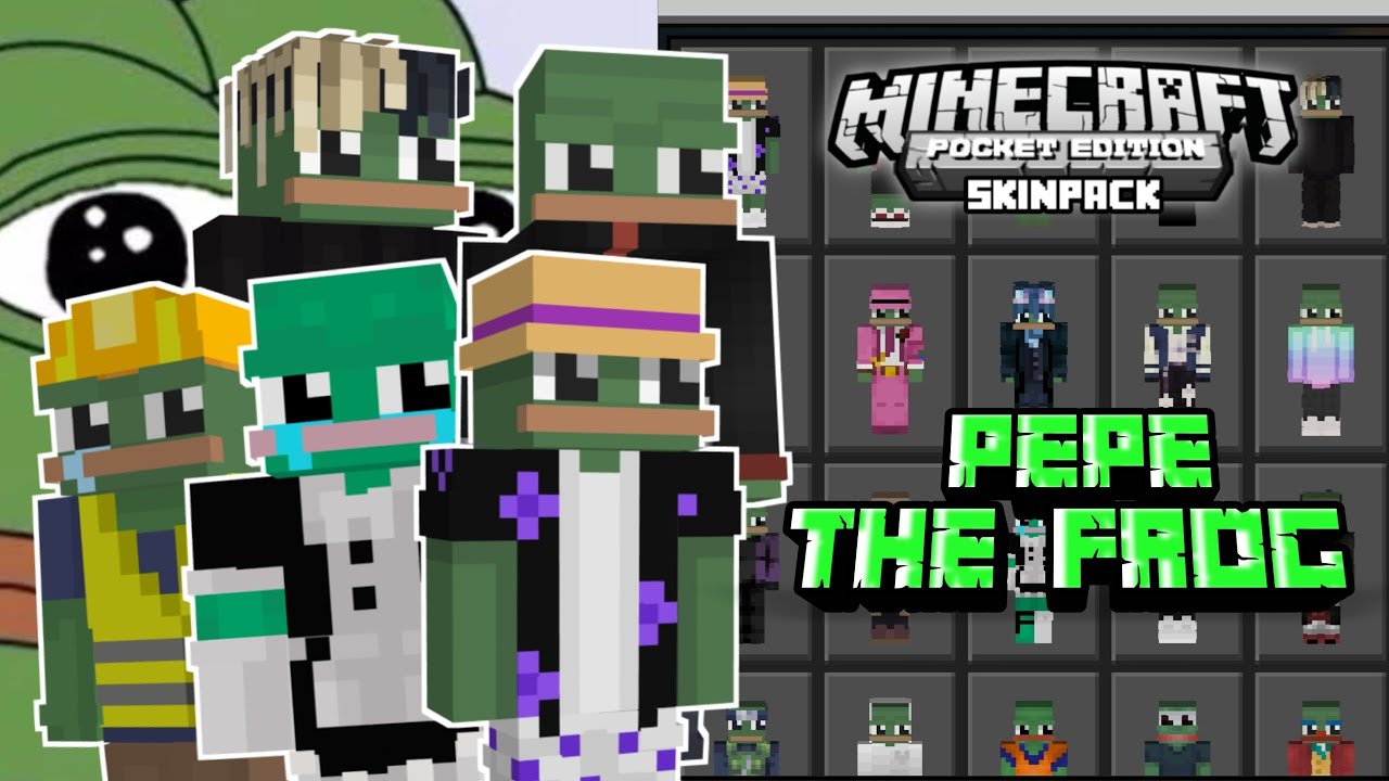 The Frog PEPE Univers Skinpack Minecraft bedrock - YouTube