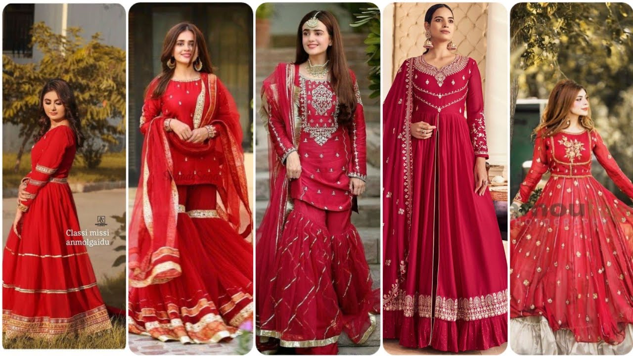 Red dresses collection #red frock ideas #beautiful trending dresses ...