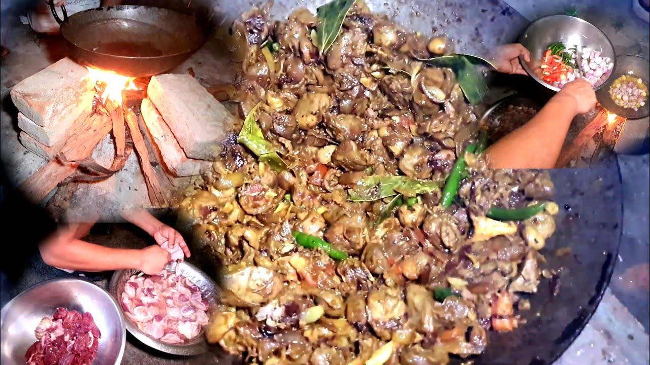 Cooking 3kg Chicken Liver and Gizzard / Indian Village Style/ Uttar ...