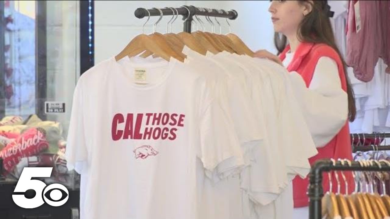 Local Razorback merch shop talks Coach Cal sales - YouTube