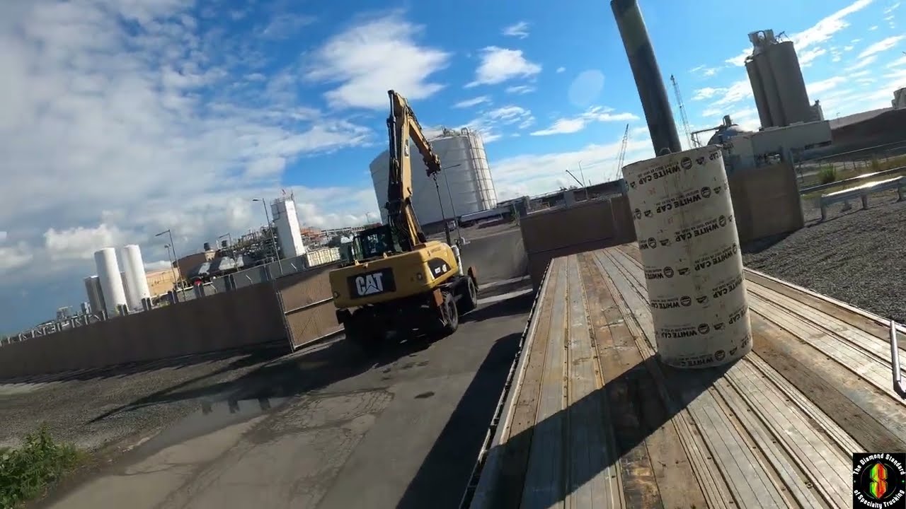 Delivering huge Concrete filled poles - YouTube