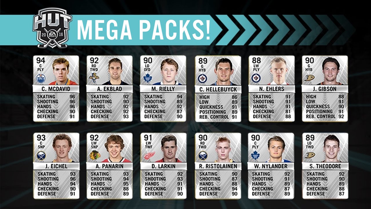 FLASH FORWARD HUT CARDS! 94 MCDAVID! MEGA PACK OPENING! (NHL 16 HUT ...