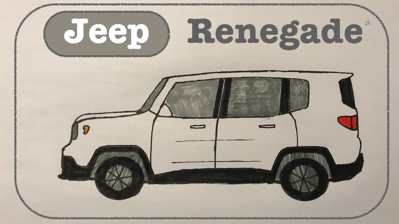 How to draw a Jeep Renegade - YouTube