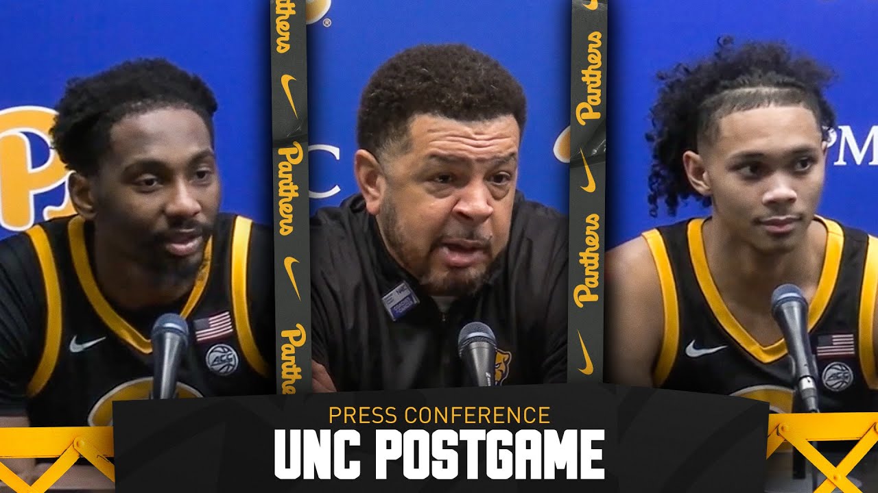 Pitt Men's Basketball | UNC Postgame | Jeff Capel, Zack Austin, Jaland ...