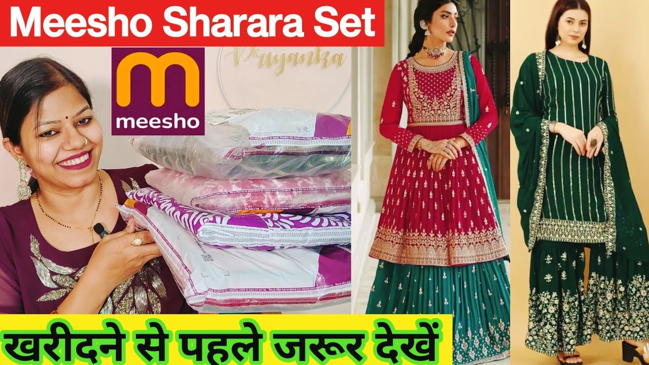 Meesho Sharara Set Haul/ Eid Special/Heavy Embroidered Kurta Set/Latest ...