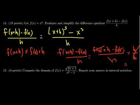Math 1050, Exam 1 - Question 14 - YouTube