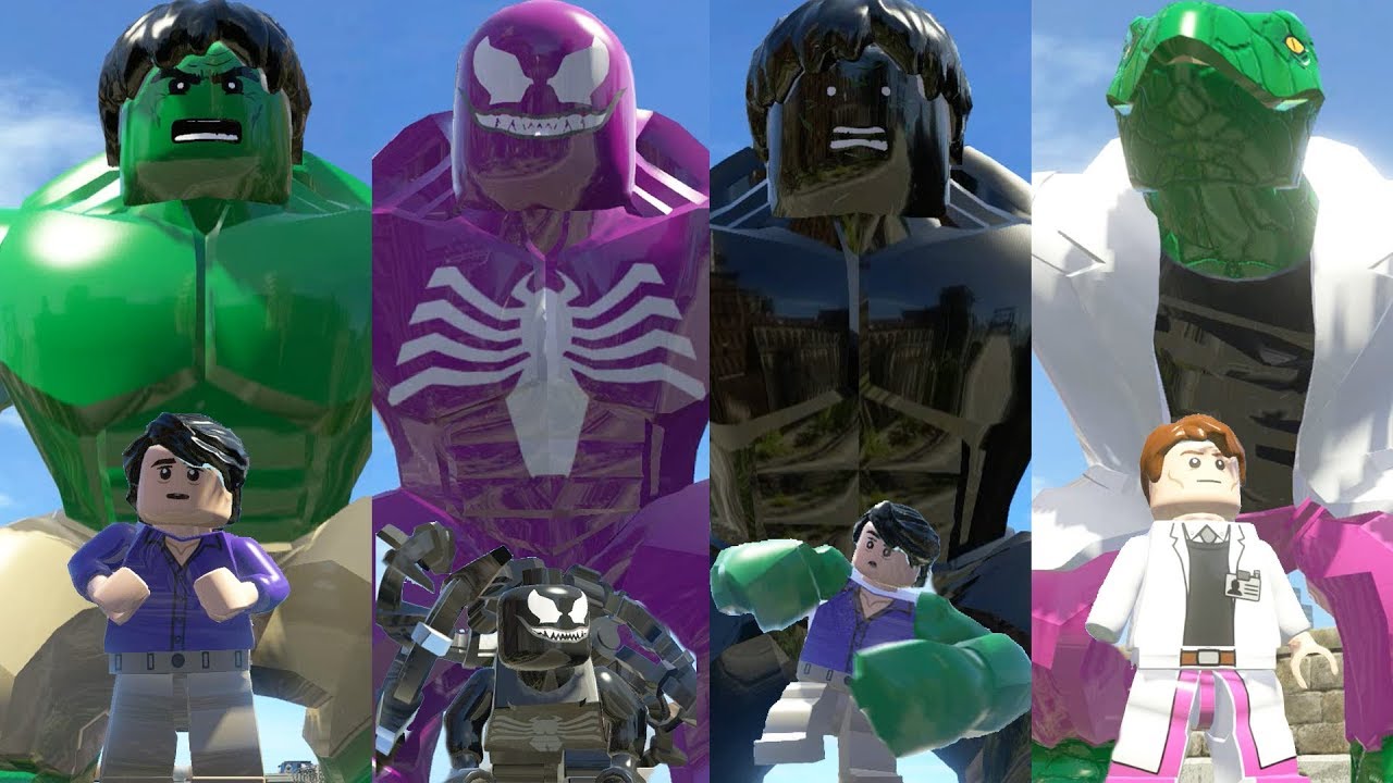 Bruce Banner,Purple Venom,Black Hulk,Lizard Transformation - LEGO ...