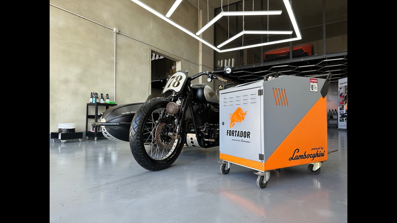 Fortador steam machine shows power in motorbike cleaning! // Check this ...