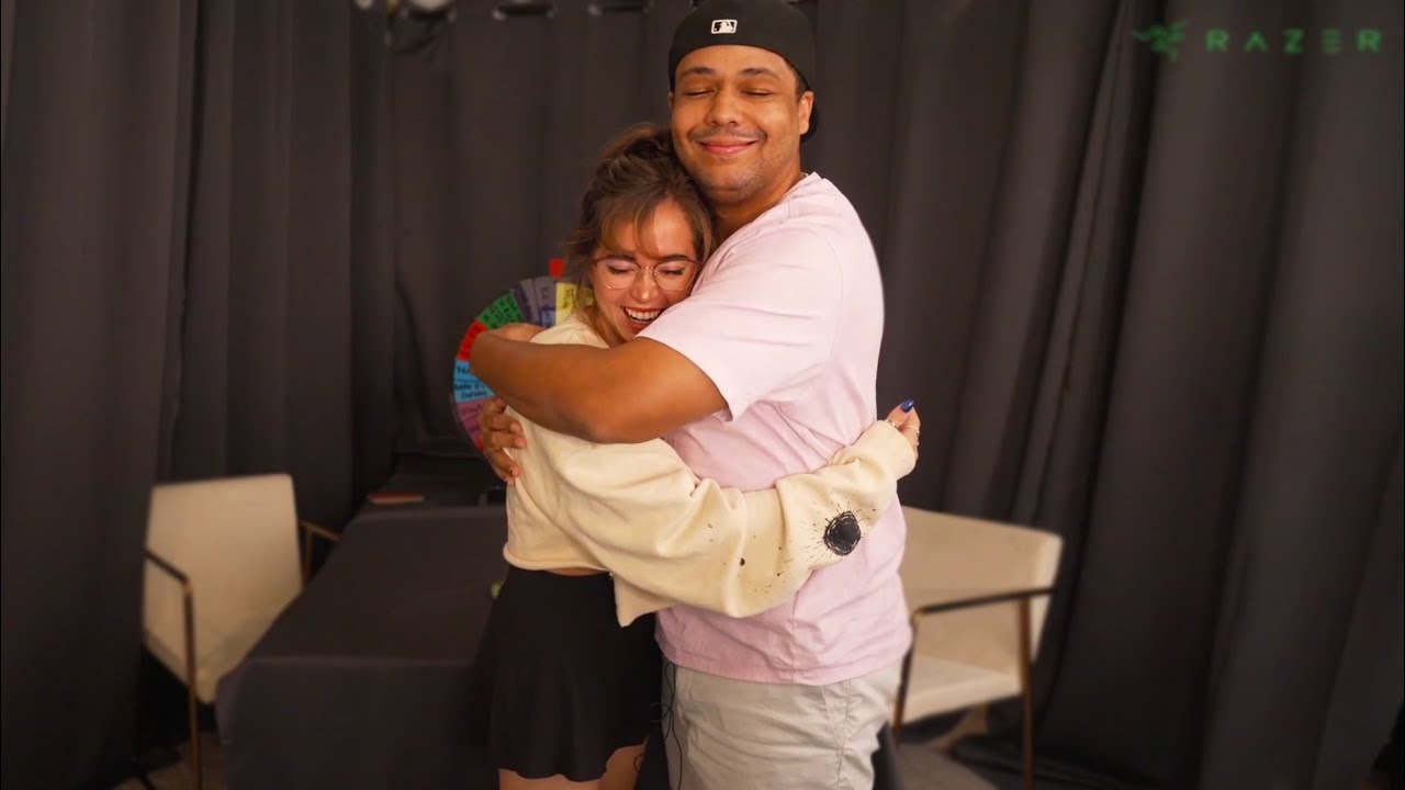 Maya hugs Nick (nmplol) for a wheel spin - YouTube