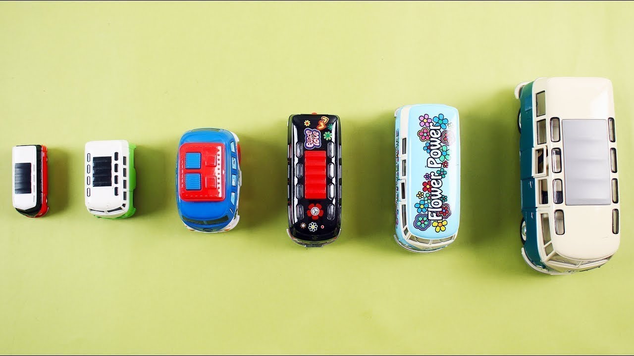 Learn Sizes with Mini Buses - Small Medium Large + More Fun Toy Videos ...