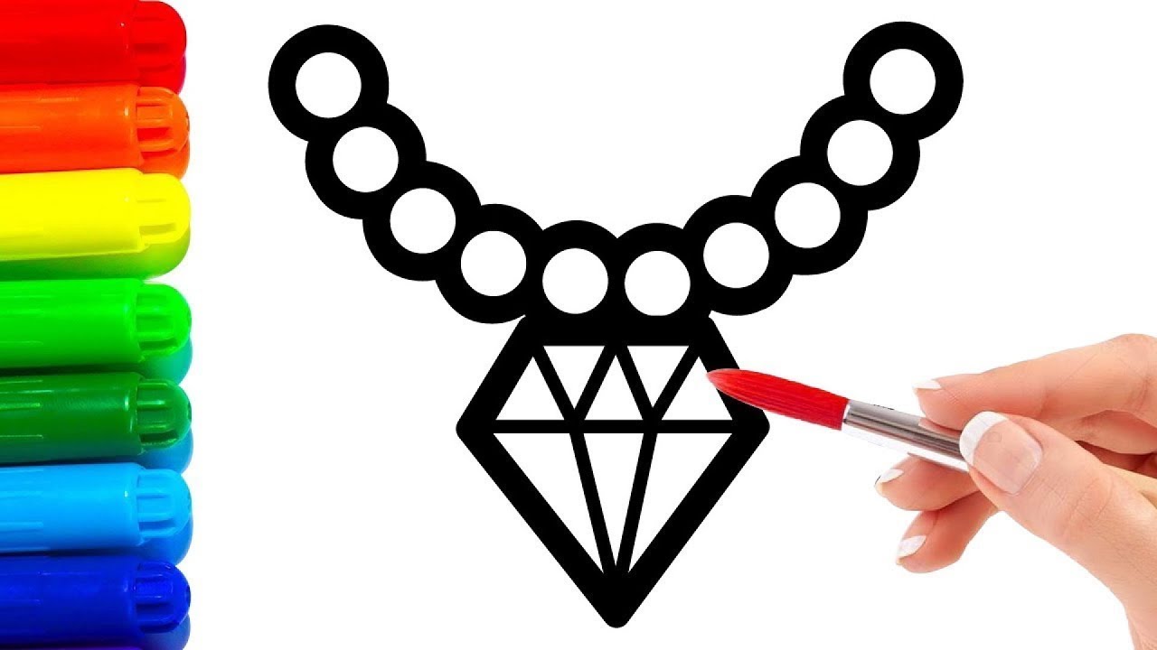 How to draw necklace jewelry for kids step by step | 子供向けのジュエリーを段階的に描く ...