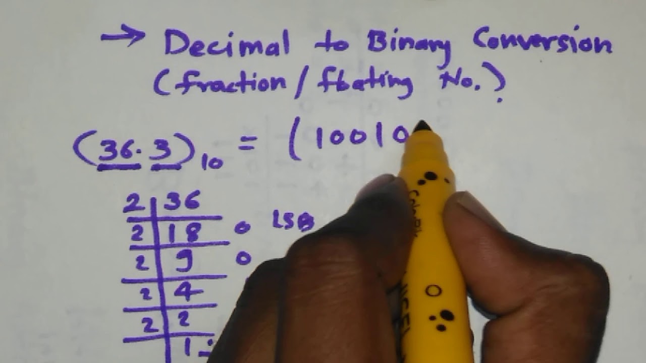 Decimal Fraction Number To Binary Number Conversion In Hindi Youtube