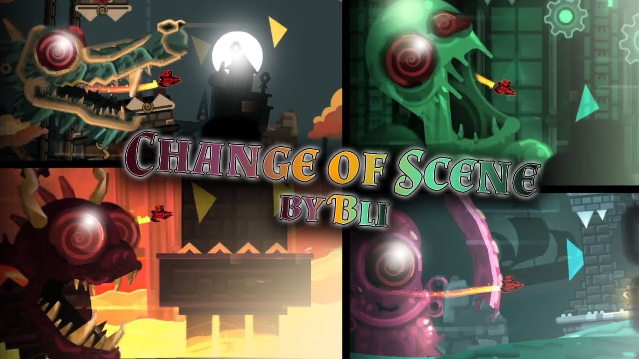AMAZING LEVEL!!! "Change of Scene" by Bli | Geometry Dash - YouTube