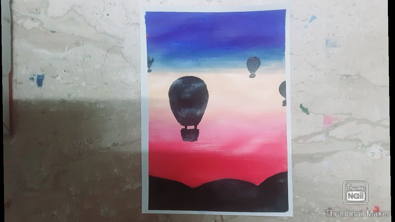 how to paint acrylic parachute scenery. for beginners - YouTube