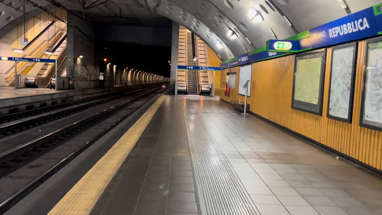 Milan, Italy. 4x O&K Sabiem Escalator ride at Milano Repubblica ...