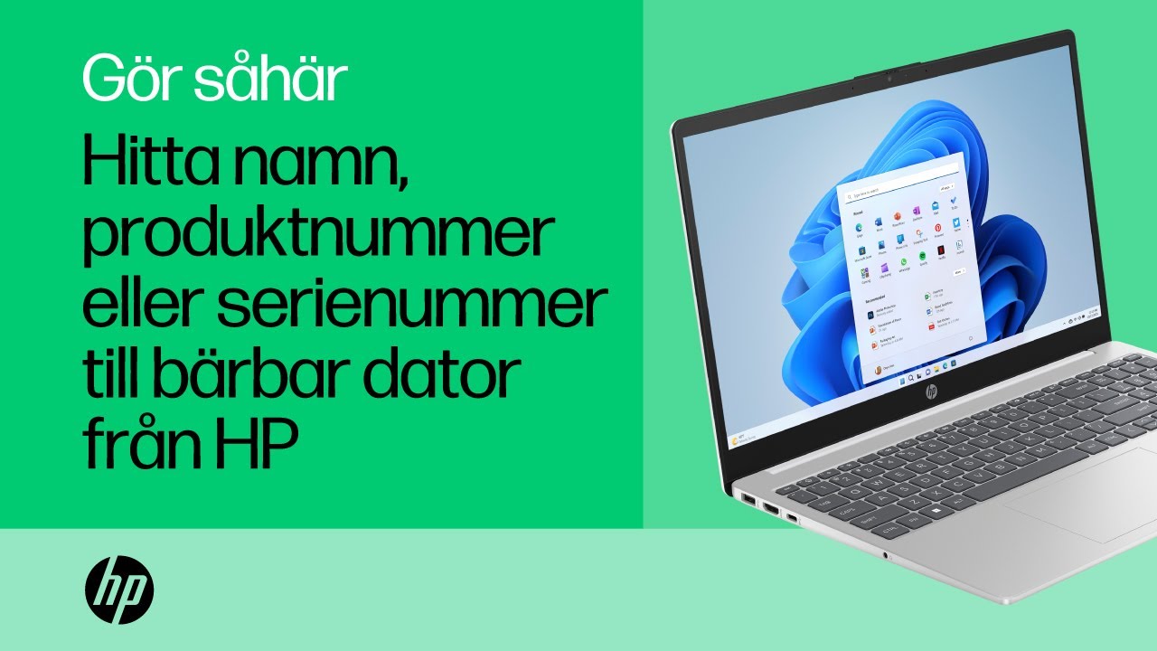 Hitta namn, produktnummer eller serienummer till bärbar dator från HP ...