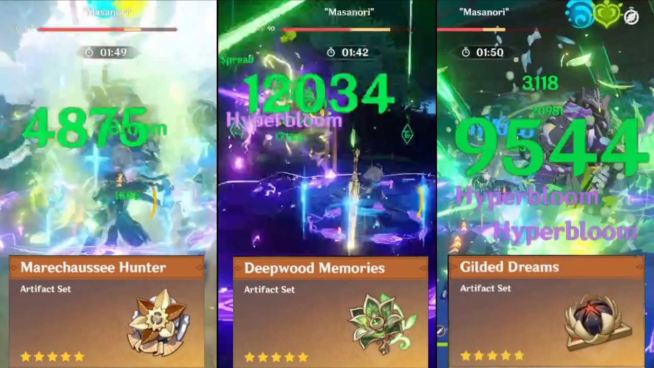 Genshin Impact New Artifact Marechaussee Hunter Vs Deepwood Vs Glided ...