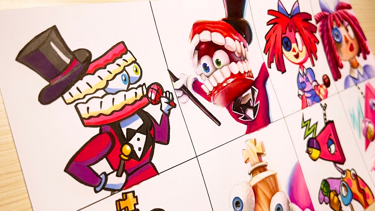 Drawing FNF VS ORIGINAL DIGITAL CIRCUS | Amazing Digital Circus - YouTube