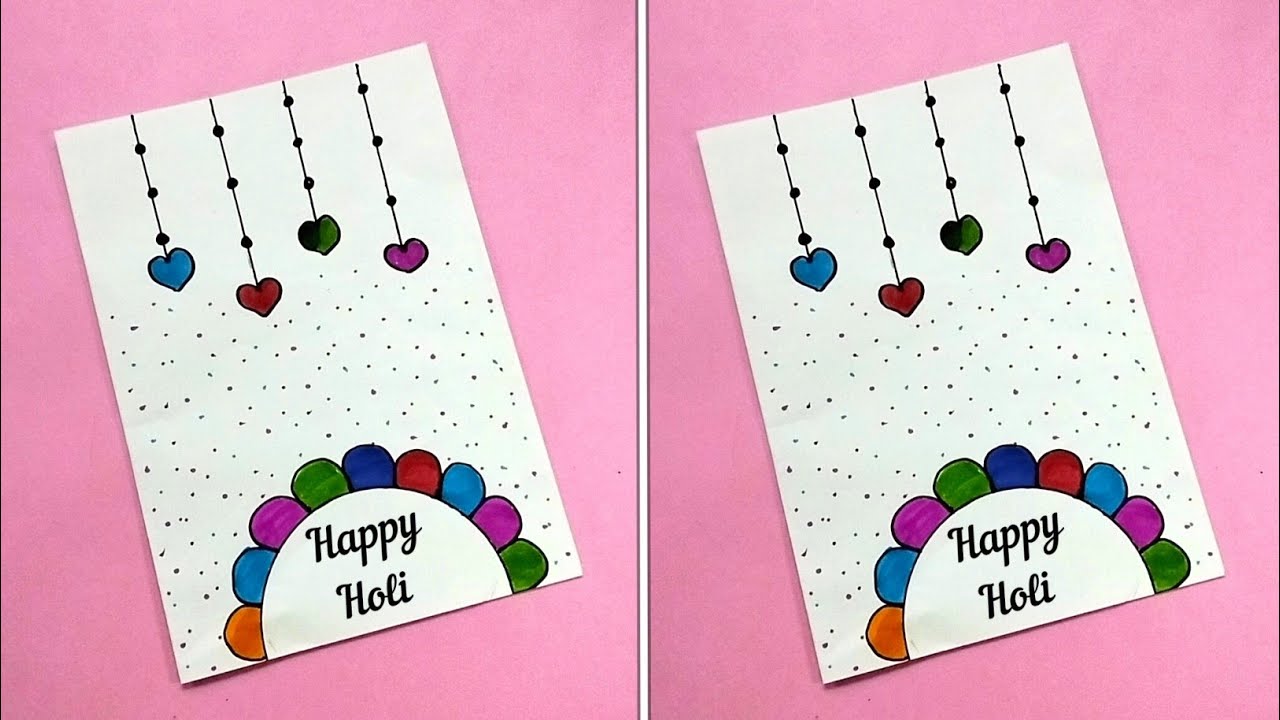 Holi greeting card ideas 2025 / Holi card making ideas easy handmade ...