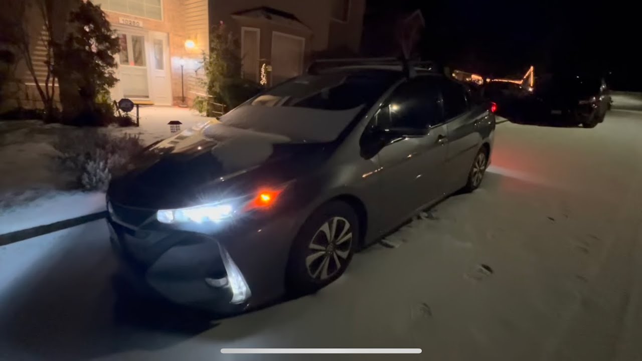 Prius prime in snow Jan 2024! Bridgestone weather peak review! - YouTube