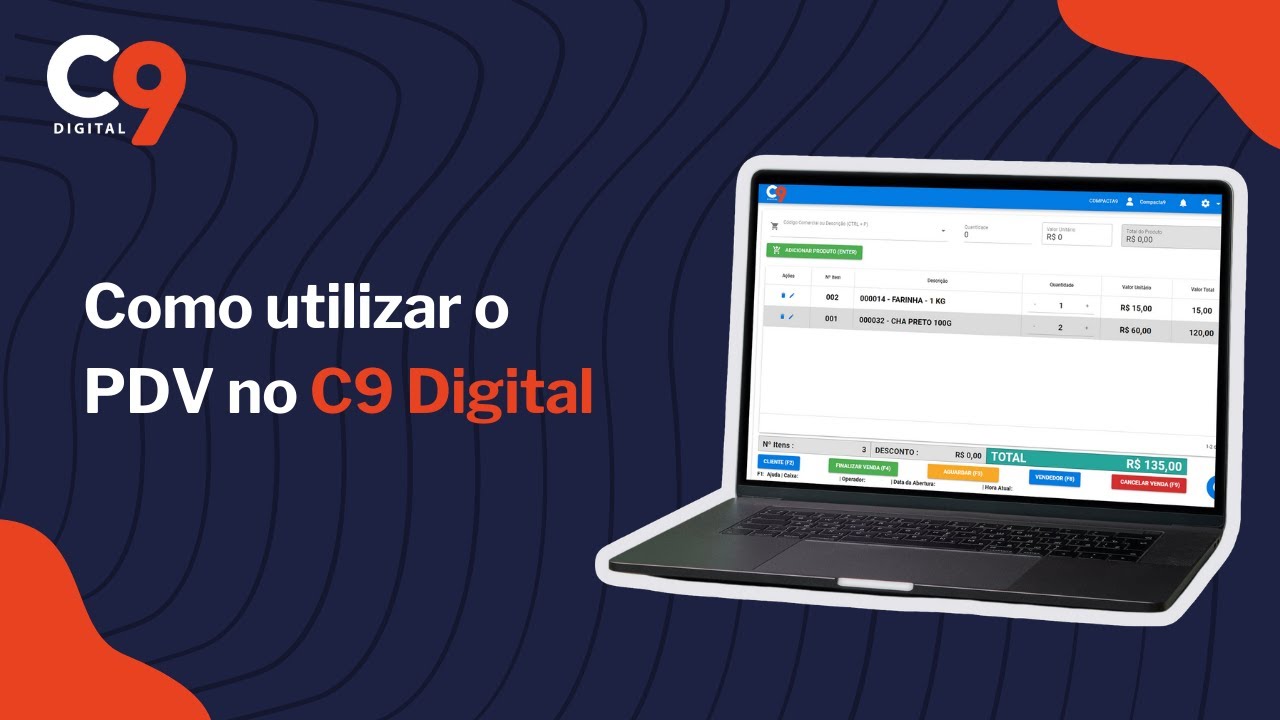 Como utilizar o PDV no C9 digital - YouTube