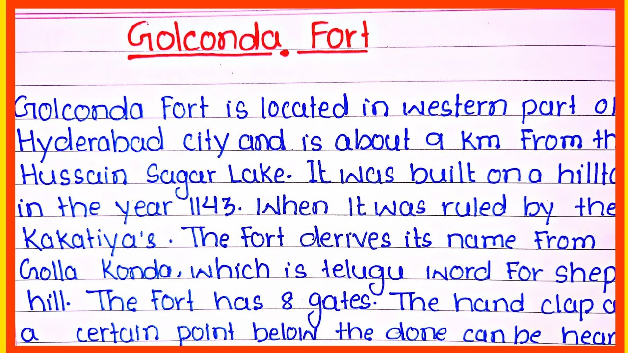 Essay on Golconda Fort in English l Paragraf essay on Golconda fort in ...