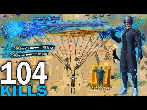 104 KILLS!!😱ALL PRO PLAYERS RUSHED ME IN ERANGEL🔥 PUBG Mobile