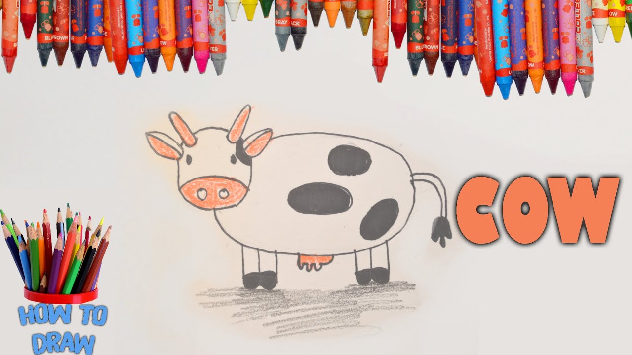 [BÉ HỌC VẼ ] cách vẽ Con Bò | HOW TO DRAW A COW | JUST 4 Kids - YouTube