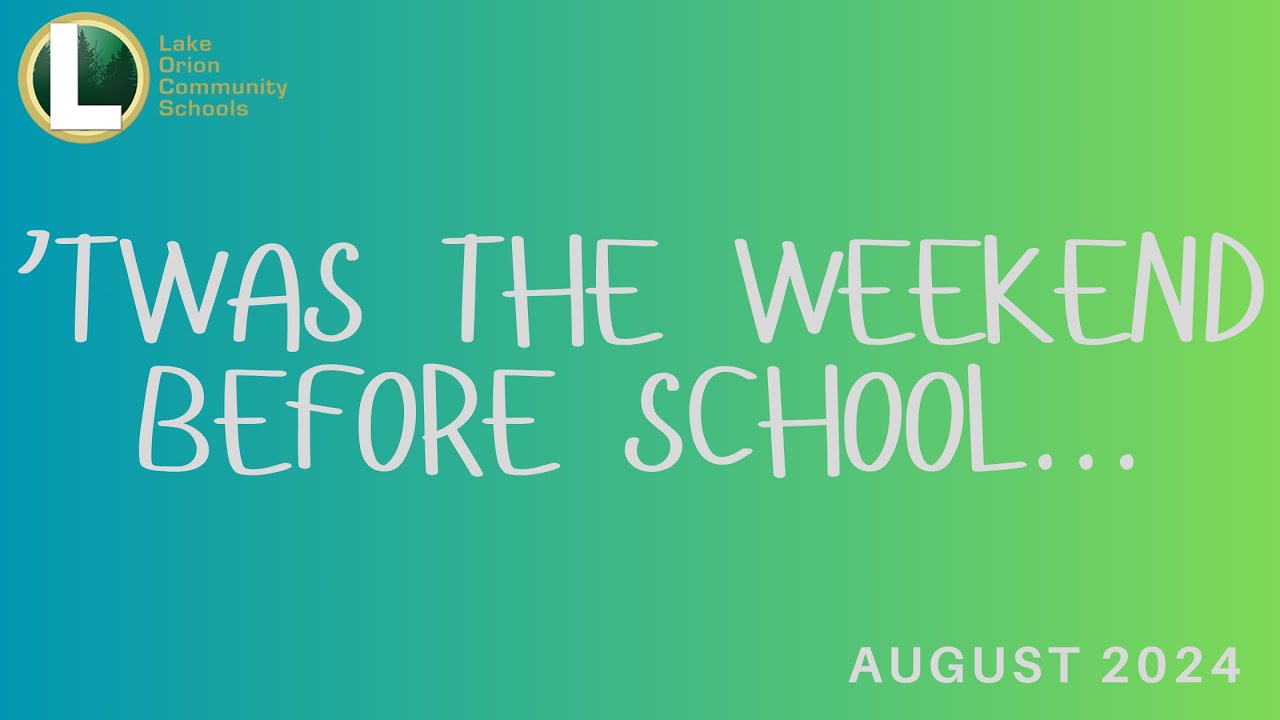 'Twas the weekend before school - YouTube