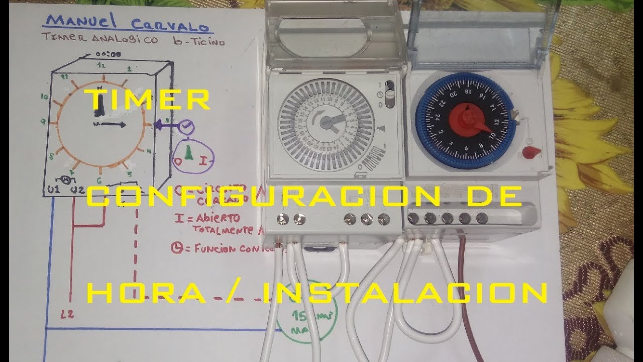 TIMER ANALOGICO CONFIGURACIÓN DE HORA INSTALACION ELECTRICA - YouTube