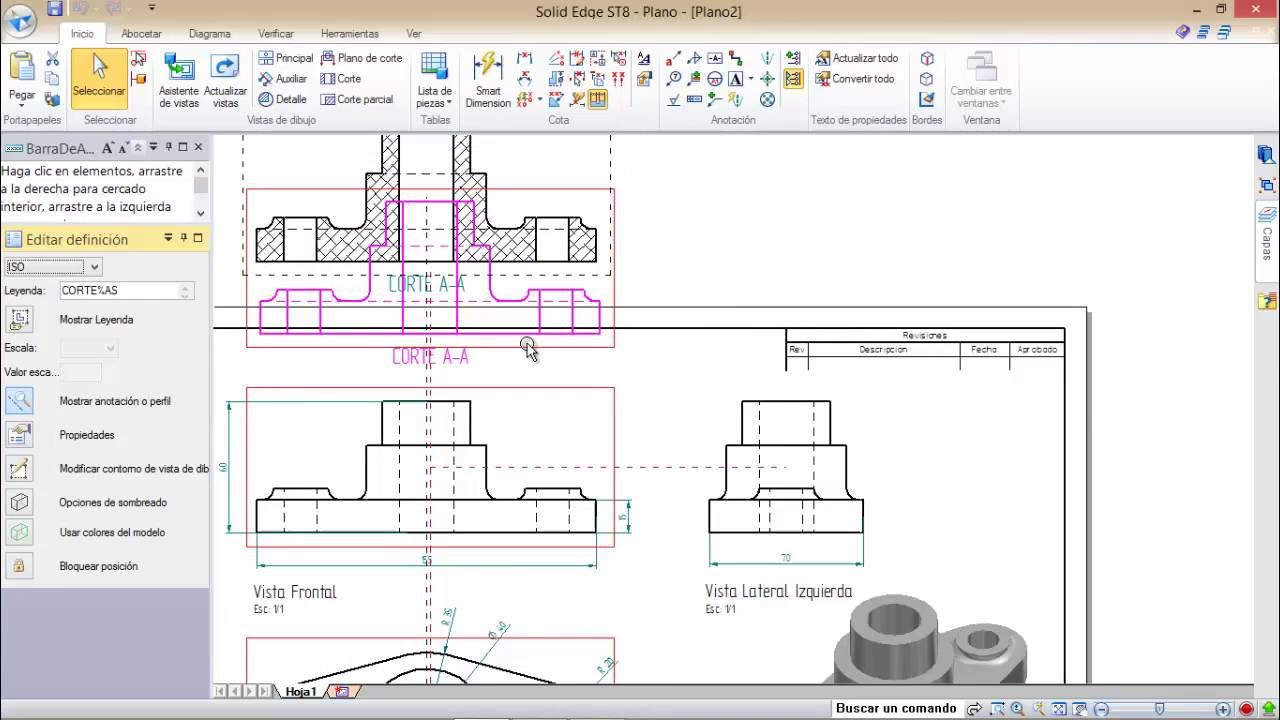 Aplicando Solid Edge ST8- Parte 2 - Modo Plano - YouTube