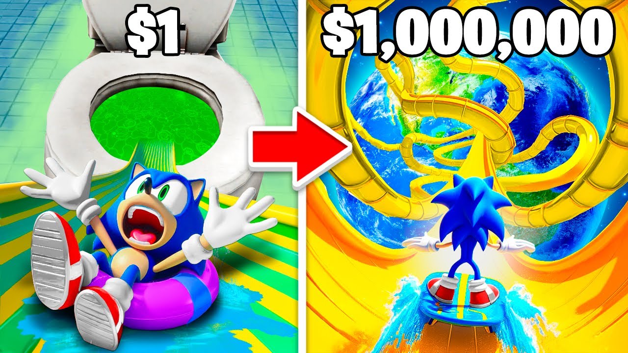 SONIC Upgrading $1 to $1,000,000 WATERSLIDE In GTA 5 - YouTube