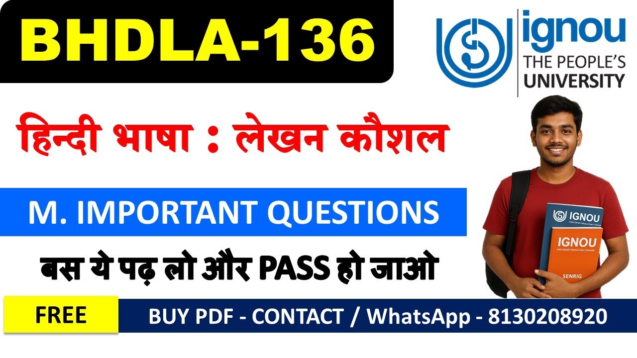 BHDLA 136 Important Questions with Answers 2025 | Previous Year ...