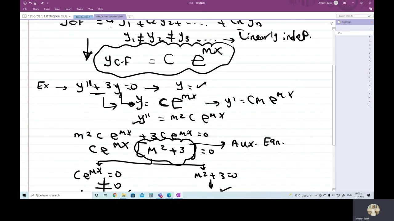 (Tutorial 3-Part [2/2]) Yc.f (Complementary Function) - YouTube