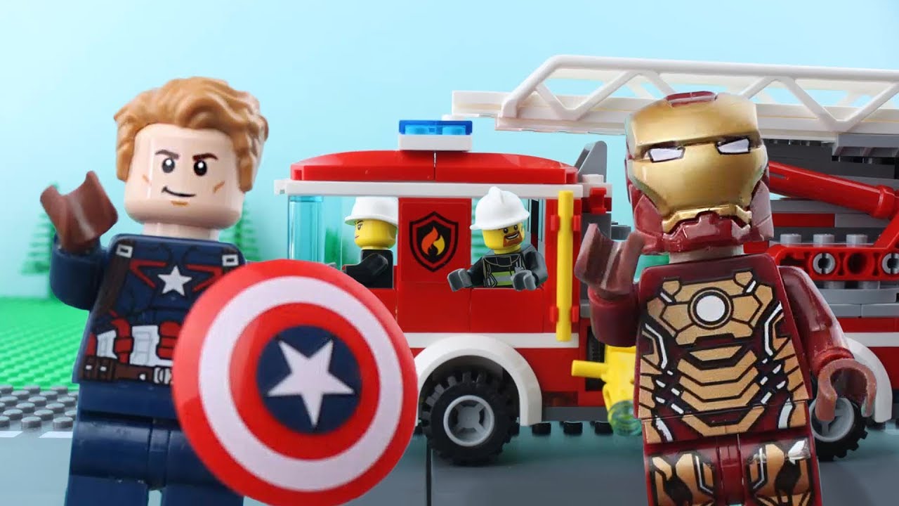 LEGO Superheroes STOP MOTION LEGO Iron Man & Captain America: Fire ...