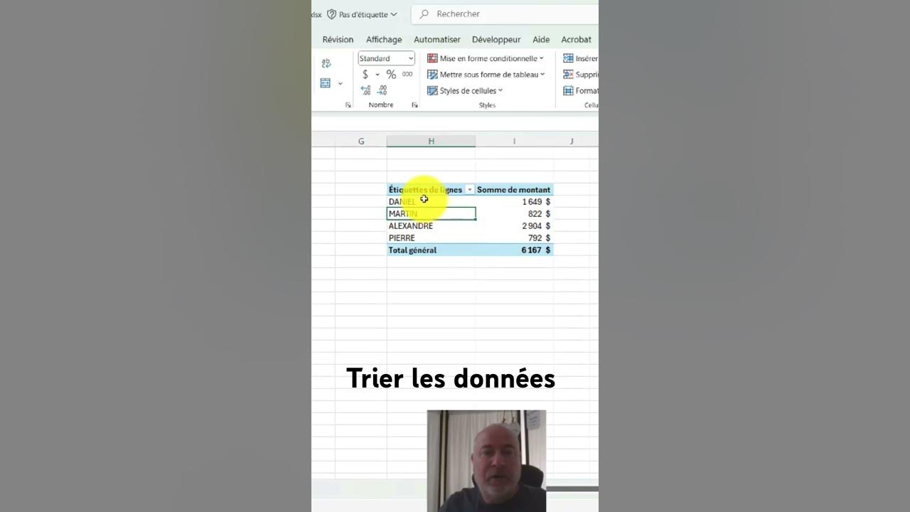 Trier, filtrer un tableau croisé dynamique - YouTube