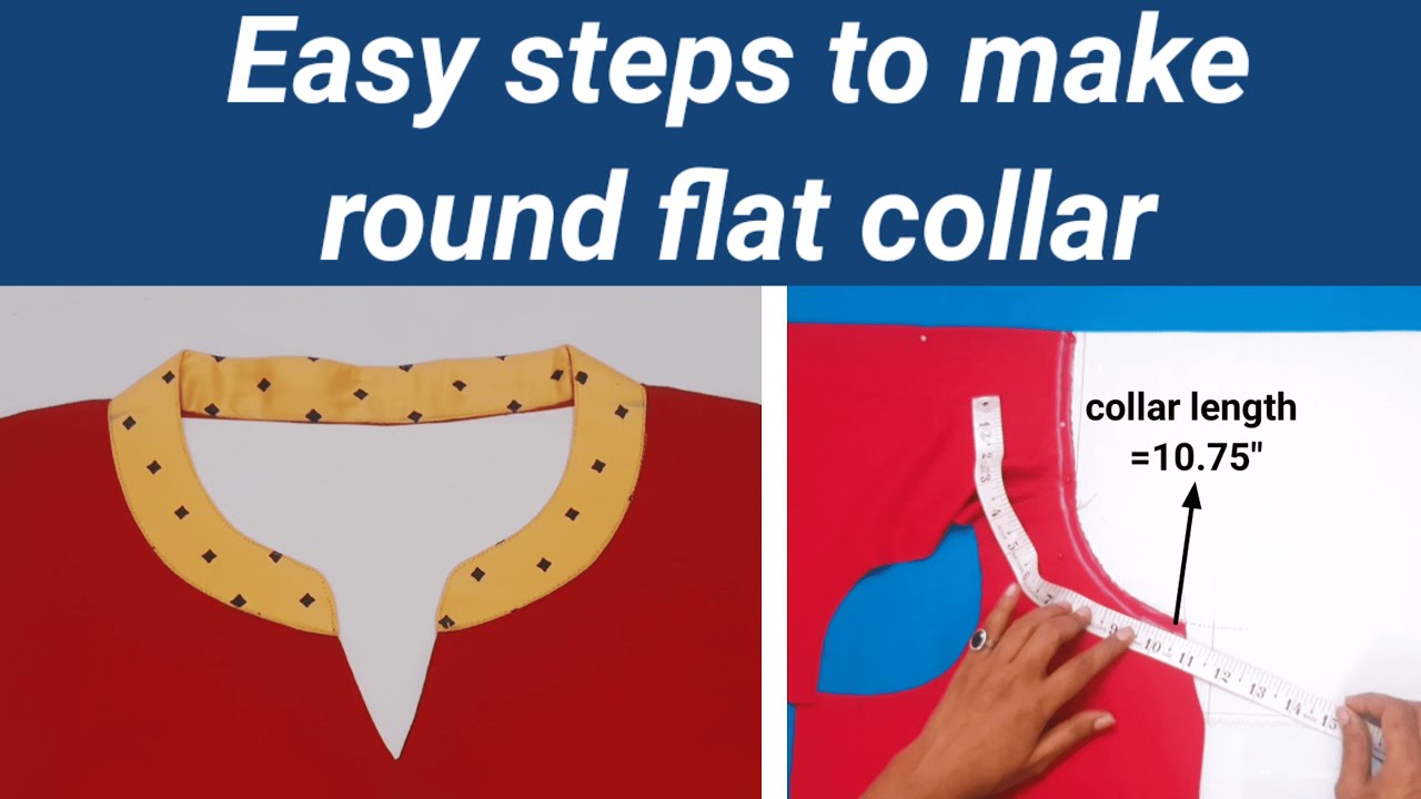 Easy steps to make round flat collar/Drafting cutting stitching of ...
