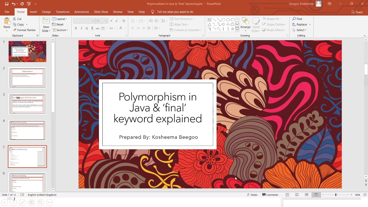 Polymorphism and Uses of 'final' keyword - YouTube