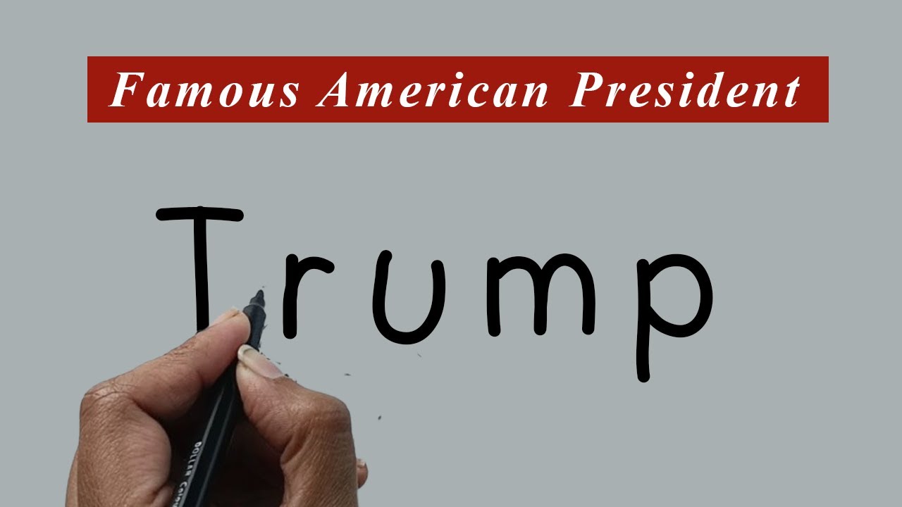 how to draw a famous American president from just the word TRUMP very ...