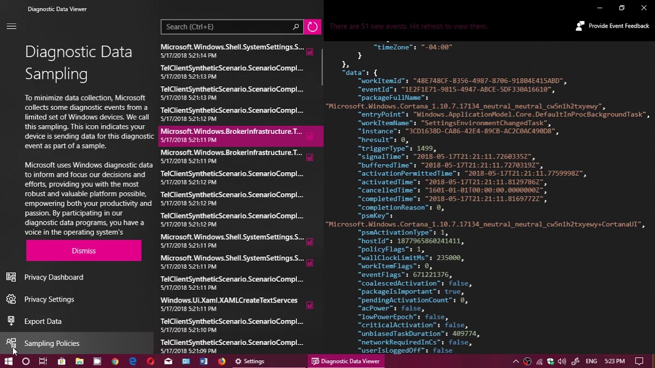 Windows 10 April 2018 update Diagnostic Data viewer to know what you ...