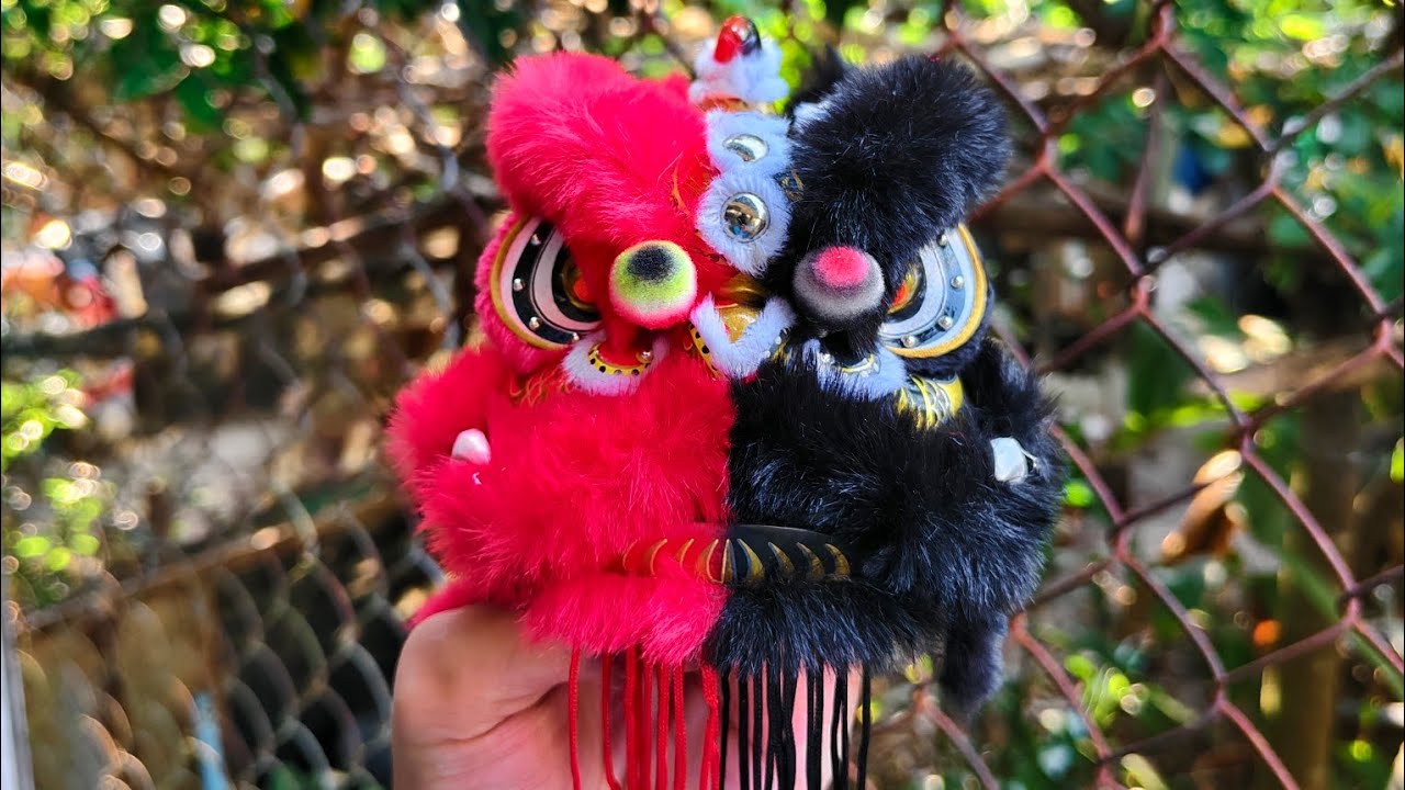 Đầu lân lofochi mini đỏ và đen - LeonArt / Múa Lân Tam Kỳ / Làm Đầu Lân ...