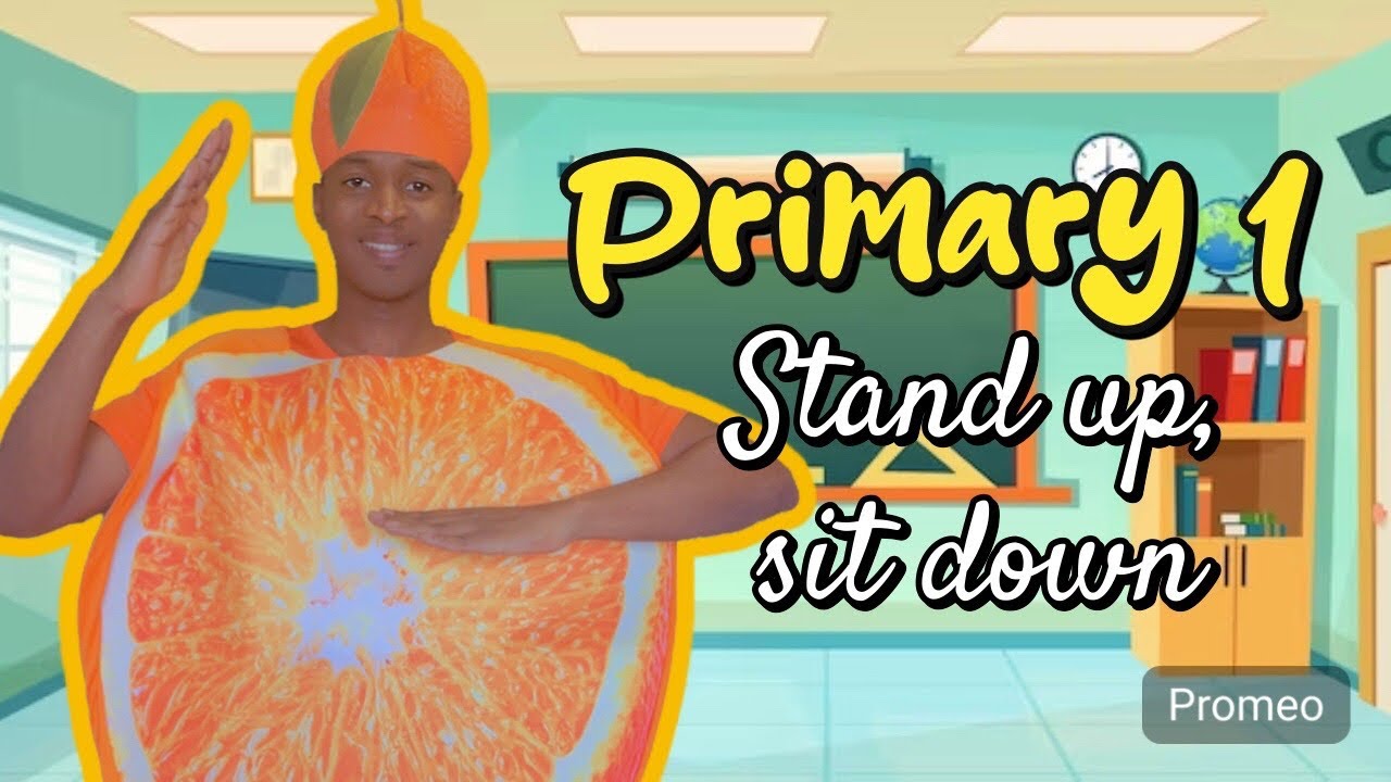Primary 1 - Unit 2 At School - Lesson 4 - Stand up, sit down - YouTube