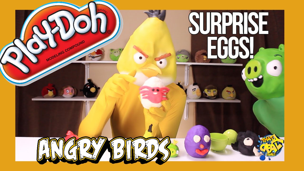 Angry Bird Opens Play-Doh Surprise Eggs with Bad Piggies ...