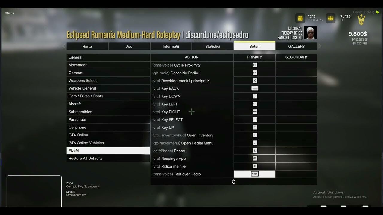 TUTORIAL: CUM SA ITI PERSONALIZEZI KEYBIND-URILE | FIVEM ROMANIA ...
