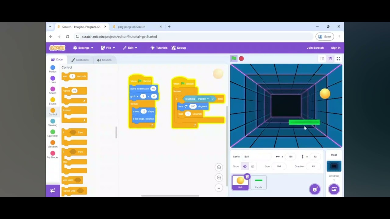 বাংলায় তৈরি পিংপং বল গেম | Scratch Game in Bangla - YouTube