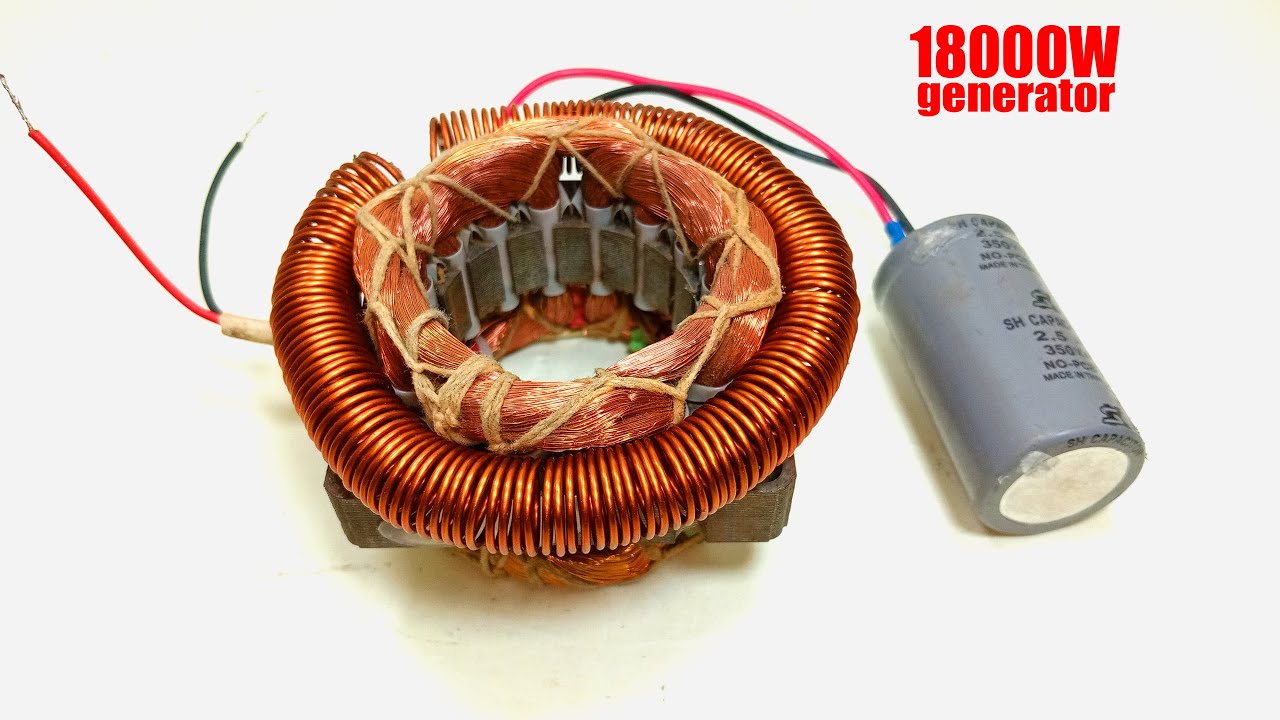 I make 18000w free electricity Into a permanent magnet 230v ac ...