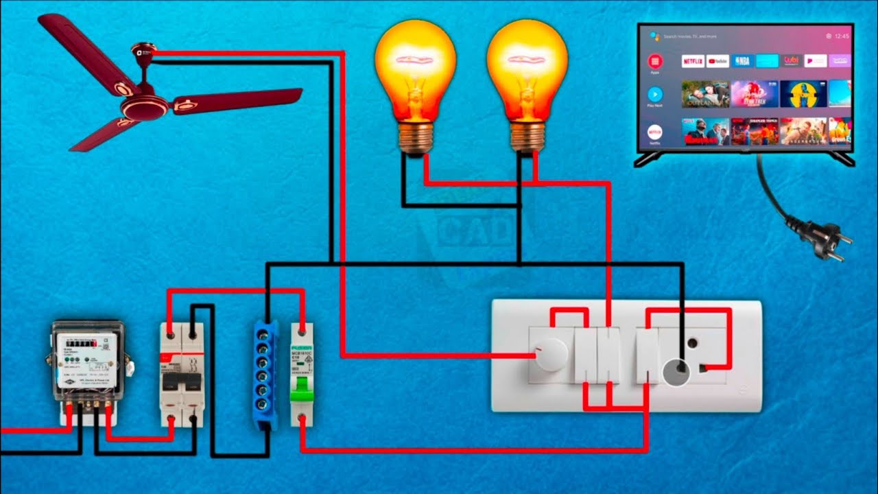 Complete House Wiring Diagram | Connection for All Rooms | House Wiring - YouTube