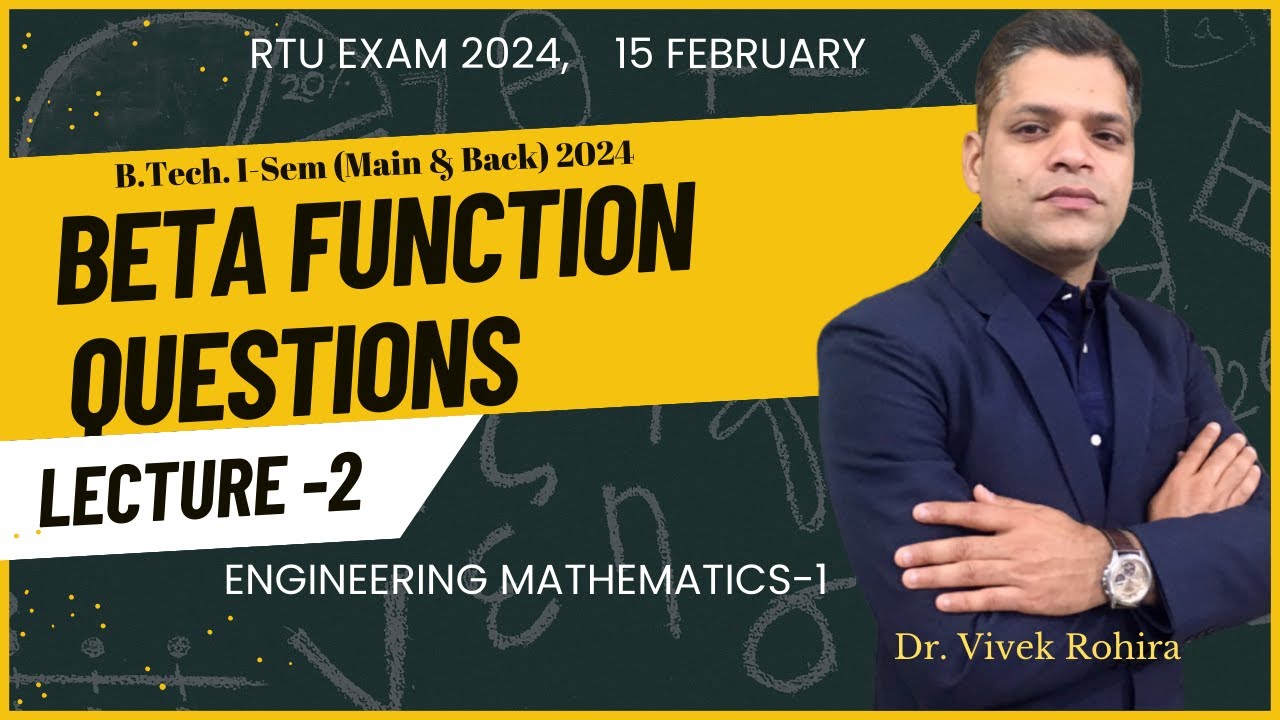 Question Based On Beta Function An Introduction Engineering Mathematics I Rtu Semester 1