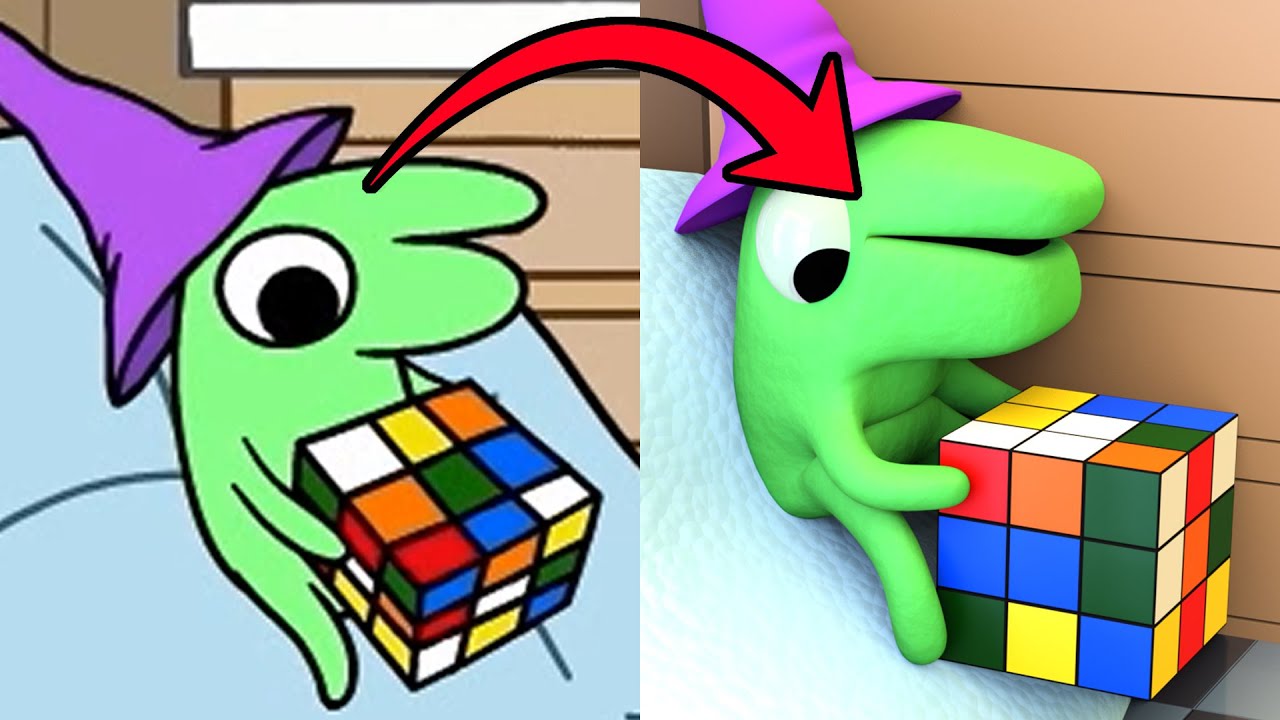 Glep Solves a Rubik's Cube in 3D | Smiling Friends Animation #shorts ...