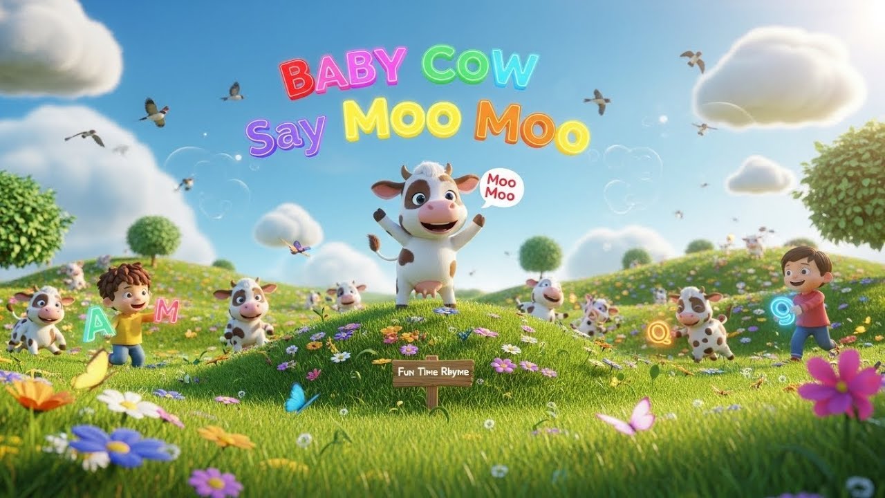 Baby Cow Say Moo Moo 🐄👶🎵 | Fun Animal Sounds for Kids & Toddlers 🌈 ...